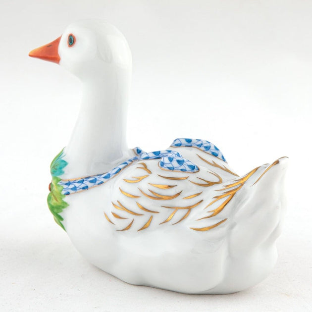 Herend Christmas Goose Figurine | Fine Decor Direct