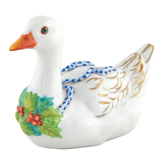 Herend Christmas Goose Figurine | Fine Decor Direct