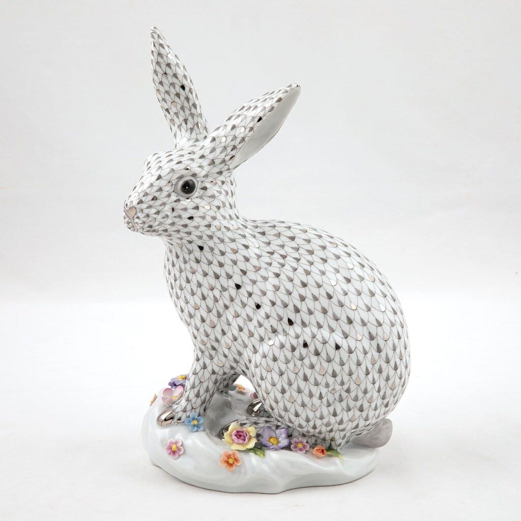 Herend Rabbit With Applied Flowers Figurine - Limited Edition – Fine ...