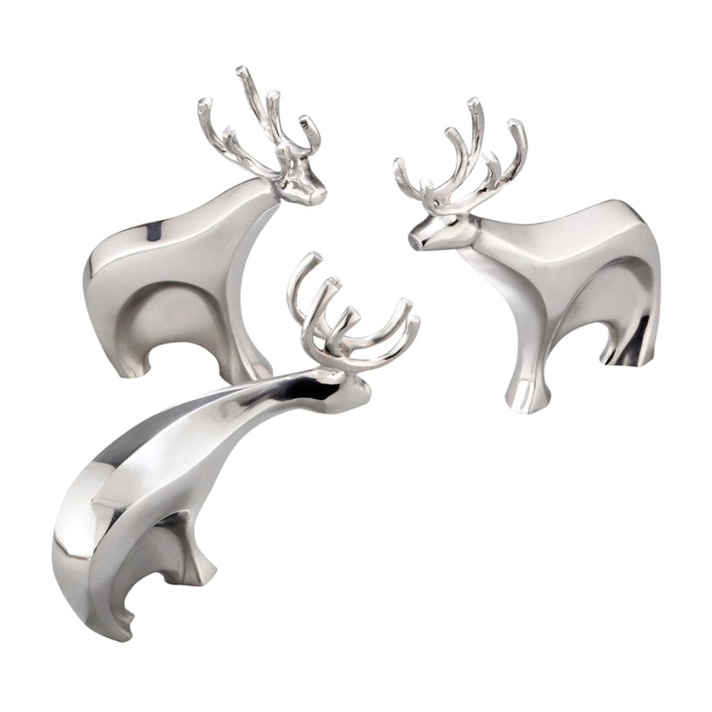Nambe Dasher Reindeer Figurine Set, (Set of 3) – Fine Decor Direct
