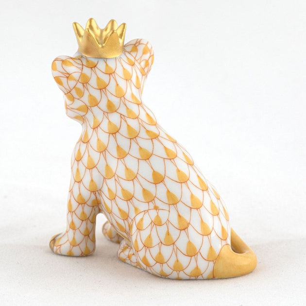 Herend Lion Cub With Crown Figurine | Fine Decor Direct