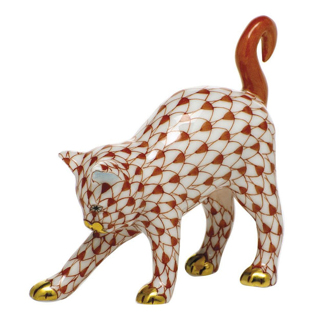 Herend Arched Cat Figurine | Fine Decor Direct